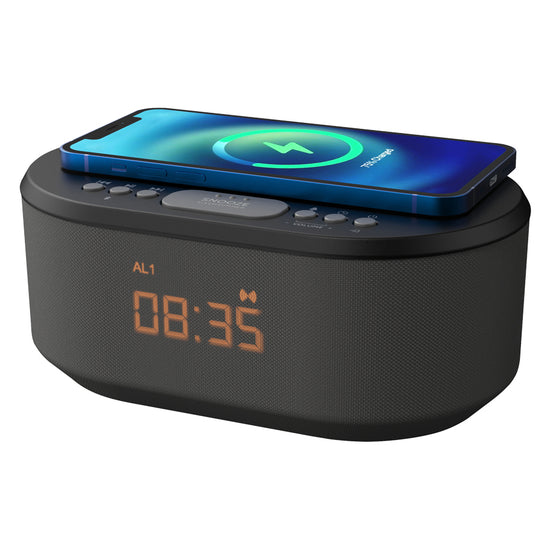 i-box Dawn Bedside Alarm Clock with Wireless Charging