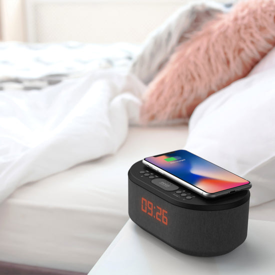 i-box Dawn Bedside Alarm Clock with Wireless Charging