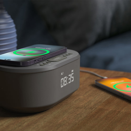 i-box Dawn Bedside Alarm Clock with Wireless Charging