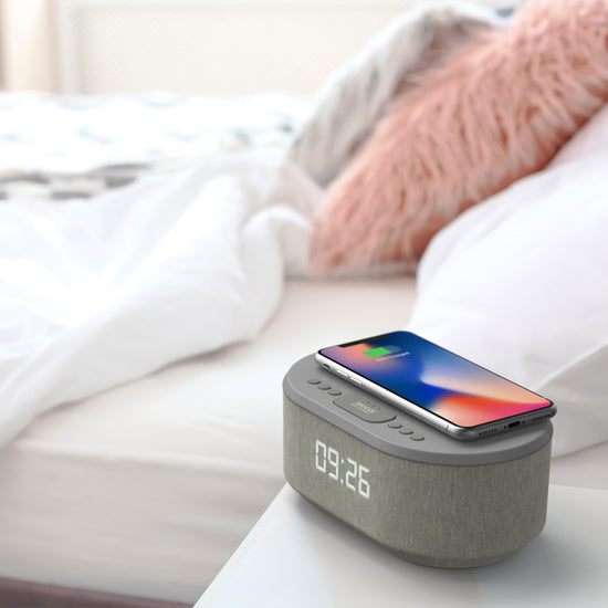 i-box Dawn Bedside Alarm Clock with Wireless Charging